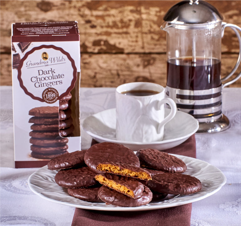 Dark Chocolate Coated Ginger Biscuits – Grandma Wild's